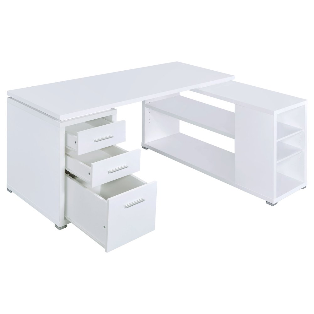 Yvette 60-inch 3-drawer L-Shape Computer Desk White - Coaster Co. of A ...