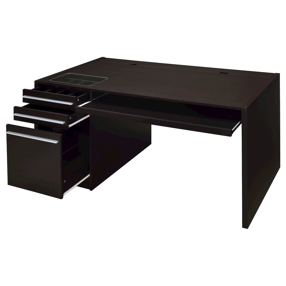 Halston 60-inch 3-drawer Office Computer Desk Cappuccino - Coaster Co ...