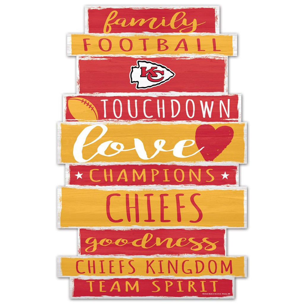 Kansas City Chiefs Sign 11x17 Wood Family Word Design - Wincraft ...