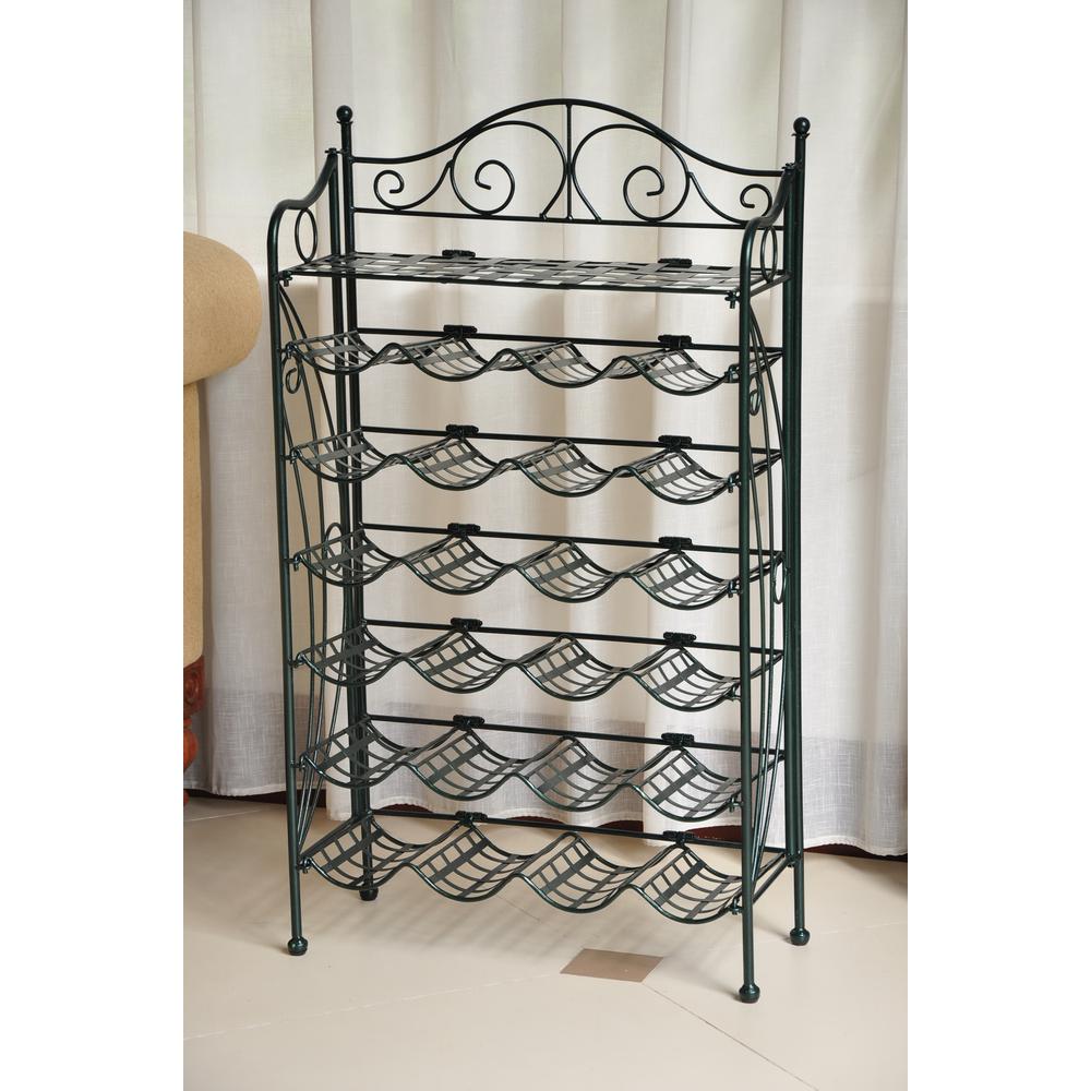 Iron 24-Bottle Wine Rack - International Caravan – GameRoomPlaza
