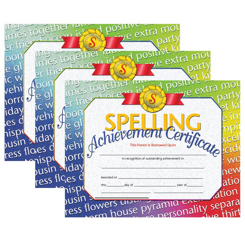 Spelling Achievement Certificate, 30 Per Pack, 3 Packs - Hayes Publish ...