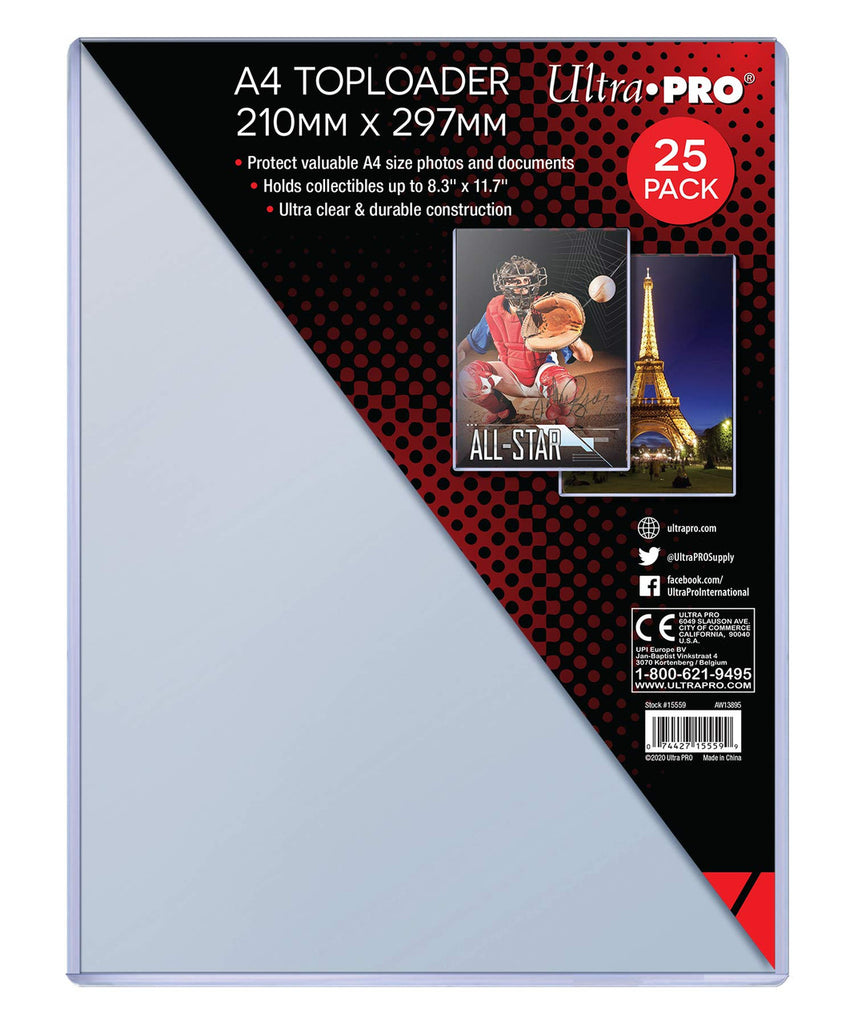 Toploader - A4 Size - 210mm x 297mm - 8.3x11.7 (25 per pack) - Ultra P ...