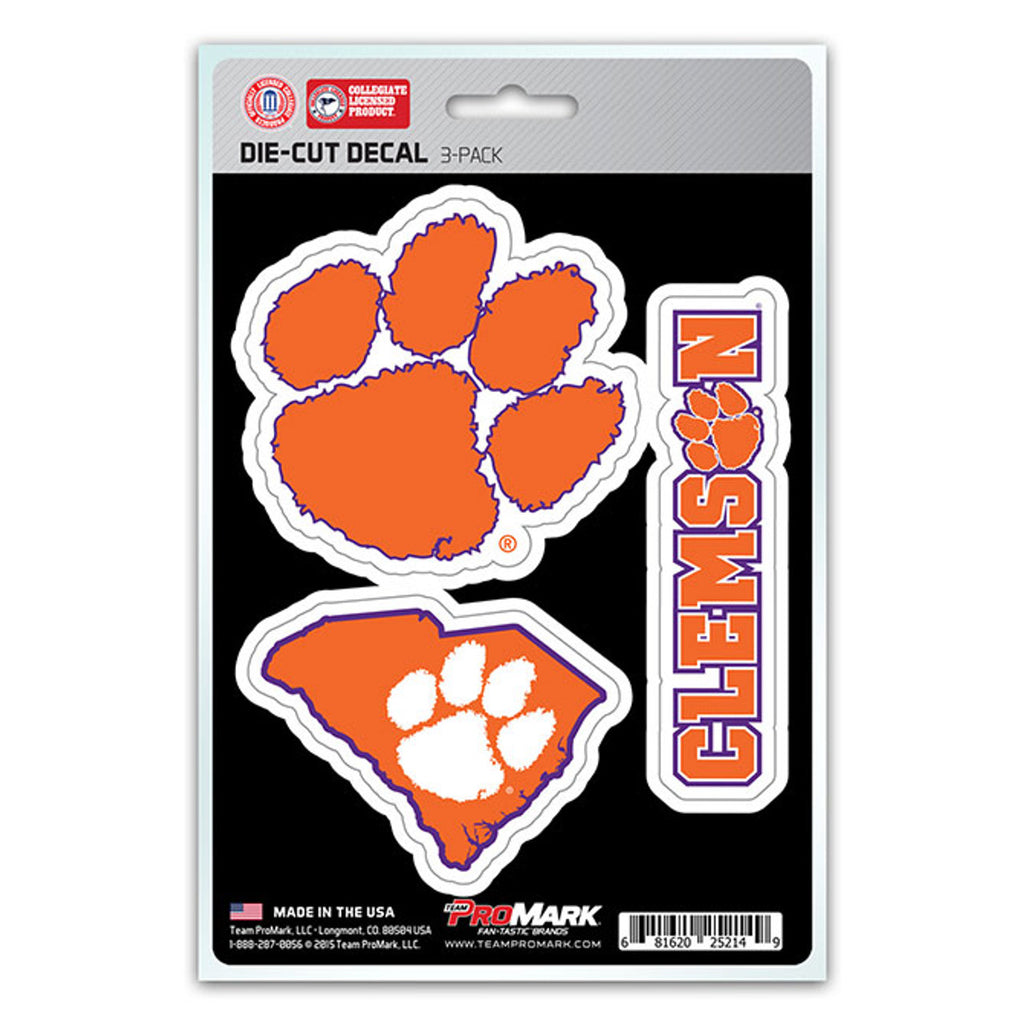 Clemson Tigers Decal Die Cut Team 3 Pack - Team Promark – GameRoomPlaza