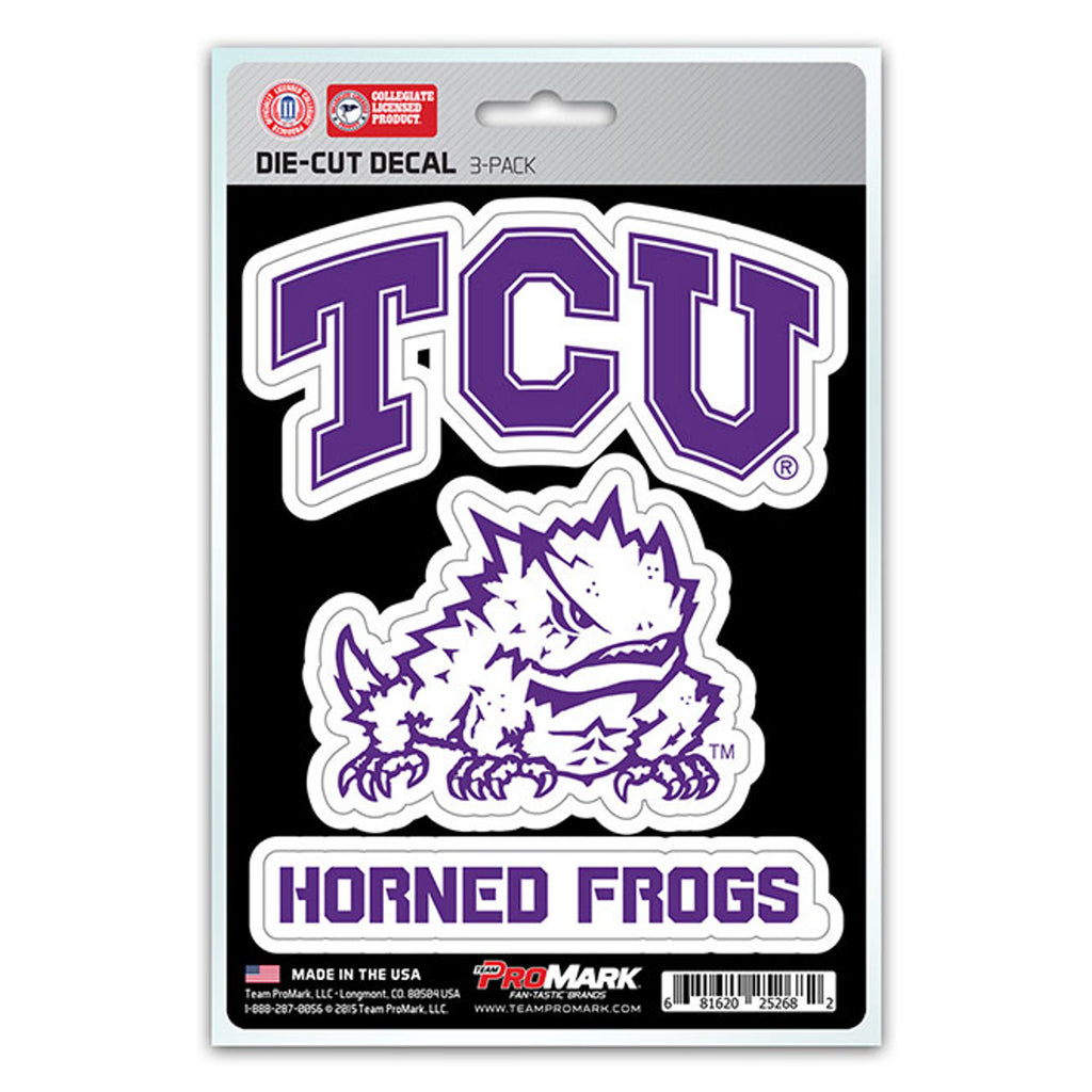TCU Horned Frogs Decal Die Cut Team 3 Pack - 0.25 – GameRoomPlaza