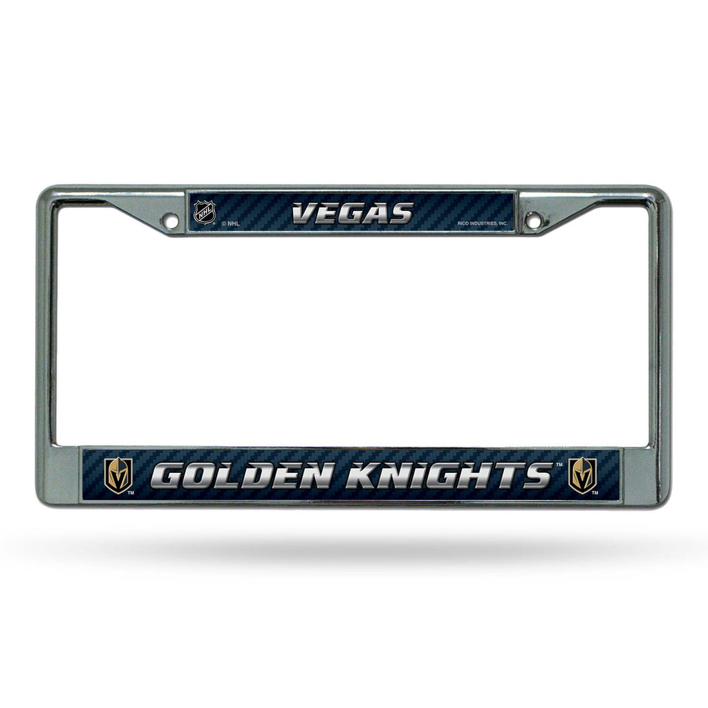 Vegas Golden Knights License Plate Frame Chrome Printed Insert - Rico ...