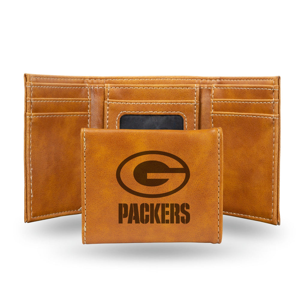 Green Bay Packers Wallet Trifold Laser Engraved - Rico Industries ...