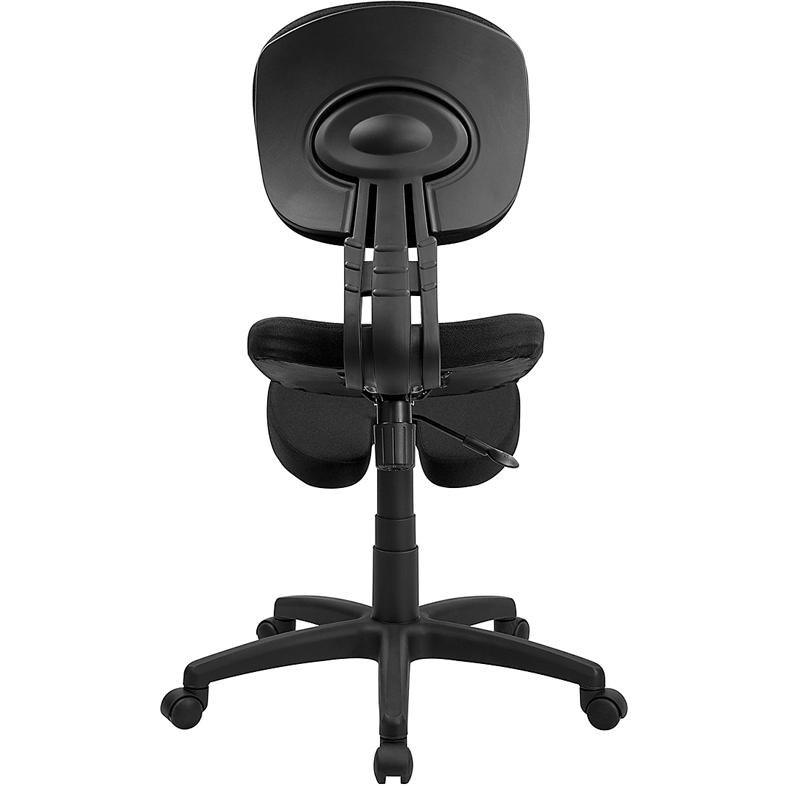 Mobile Ergonomic Kneeling Posture Task Office Chair with Back in Black ...